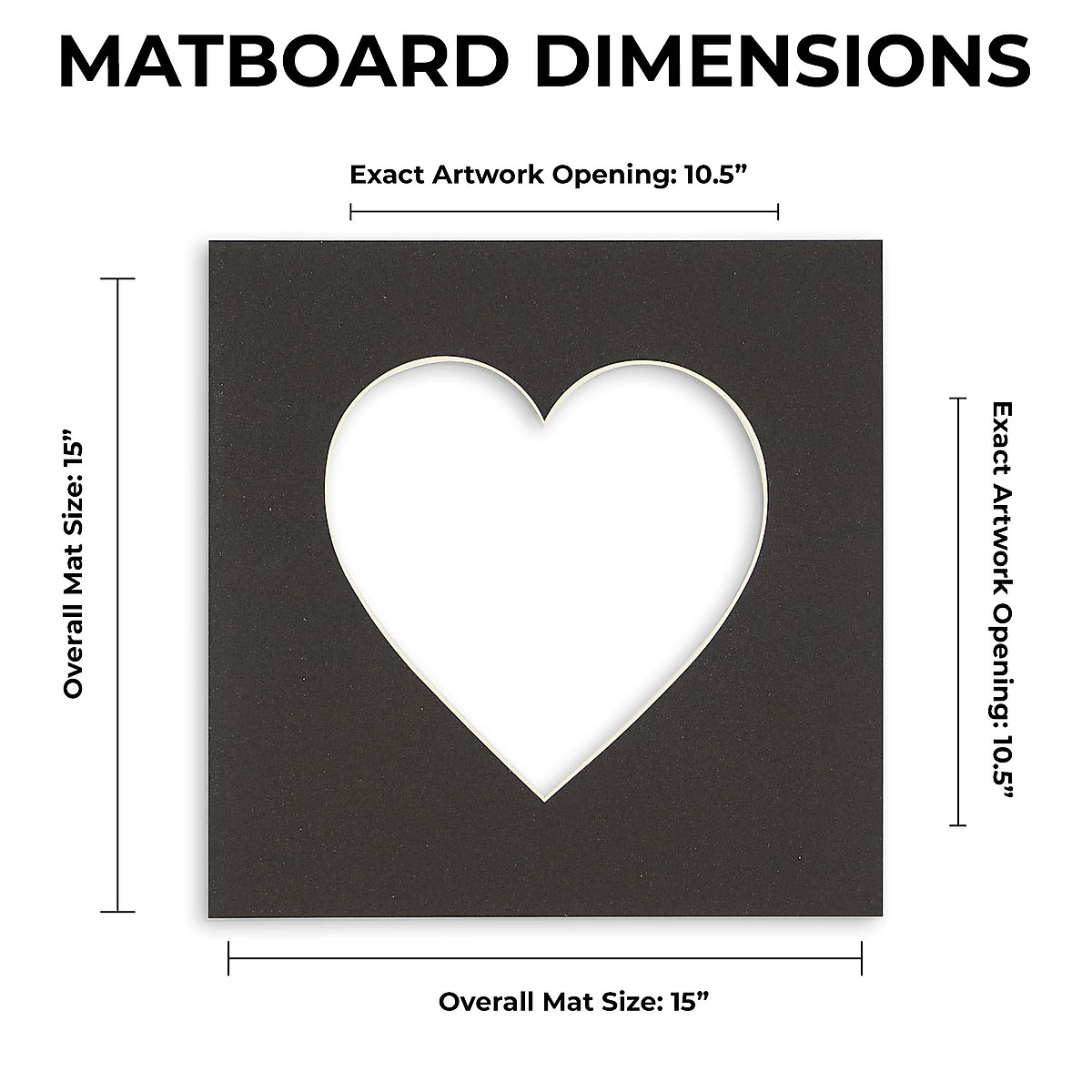15x15 Mat Bevel Cut for 11x11 Photos - Precut Orange Heart Shaped Photo Mat Board Opening - Acid Free Matte to Protect Your Pictures - Bevel Cut for Family Photos, Pack of 1 Matboard Show Kit With