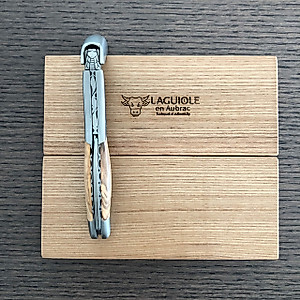 Laguiole En Aubrac Sommelier DeLuxe No 7 Waiter's Corkscrew, Olive Wood Handle, Wine Opener With Foil Cutter & Bottle Opener | Special Crafting Along The Luxury Corkscrew