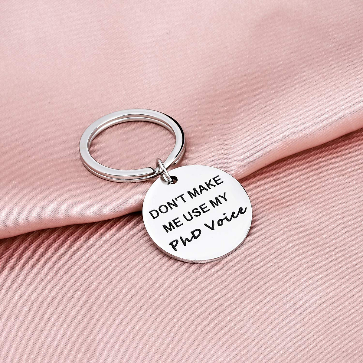 AKTAP Funny PHD Graduation Gift Doctorate Student Graduate Keychain Don’t Make Use Me Phd Voice Learned Scholar Graduate Gift (PHD Keychain)