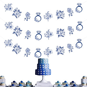 Fangleland 3Pcs Something Blue Before I Do Garlands, Blue Floral Hanging Banner Sign for Something Blue Bridal Shower Bachelorette Engagement Wedding Party Decorations Supplies