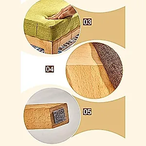 Nordic Bench-Dining Chair Solid Wood Simple Dining Stool Home Low Stool Fashion Shoes Square Stool Dining Stool Bed Tail Stool Footstool (Color:Green)