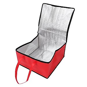 IMIKEYA Insulated Food Deliverys Bag - Insulated Pizza Deliverys Bags Grocery Shopping Bags Thermal Tote Cooler Keep Food Warm Catering Bags for Hot Seafood 10 Inch Red