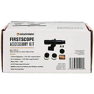 Celestron 21024 FirstScope Telescope & 21024-ACC FirstScope Accessory Kit (Black)