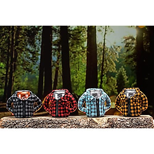 Puffin - The Lumber Jack Beverage Flannel, Insulated Can Cooler, Crater Blue