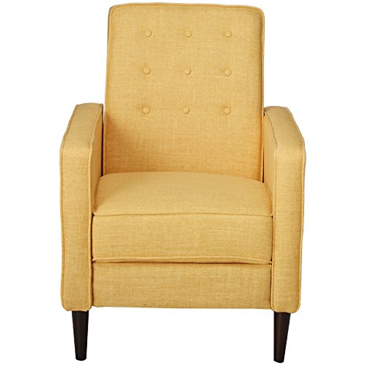 CHRISTOPHER KNIGHT HOME Mason Mid-Century Modern Tuft Back Recliner (Qty of 1, Fabric/Muted Yellow).