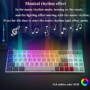 YUNZII SK71 71 Keys Hot Swappable Wired Mechanical Keyboard with RGB Backlit, Optical Switch, PBT Keycap, NKRO, Type-C Cable for Win/Mac/Gaming (Gateron Optical Red, Grey)
