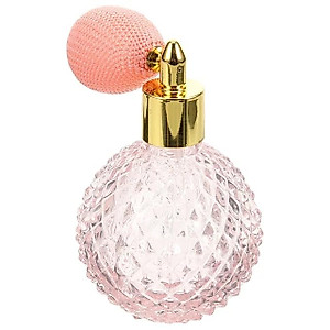 Topxome 1pcs 100ml Vintage Perfume Bottle Short Spray Atomizer Refillable Empty Glass (Pink)