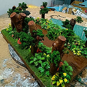 88pcs Model Trees Mixed Miniature Plants Model Train Scenery Architecture Trees Fairy Garden Trees Wargame Trees Model for Diorama DIY Craft Scenery Landscape Natural Green