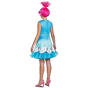 Disguise womens Poppy Costume, Official Trolls World Tour Movie and Headpiece Adult Sized Costumes, Blue, Small 4-6 US
