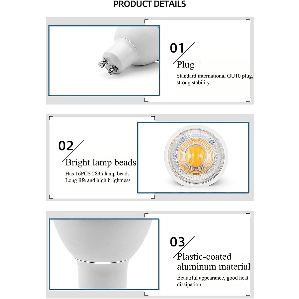 Edearkar 15W GU10 LED Light Bulbs, Equivalent 150W, 1500 Lumens, 6000K Daylight White, LED Bulbs for Recessed Track Lighting, AC100-265V, 38° Beam Angle, Non-Dimmable, GU10 Base, Pack of 6