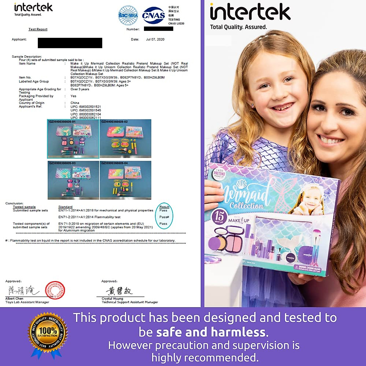 Mermaid Pretend Play Kids Makeup Kit I Toddler Girl Toys Make Up Set with Cosmetic Bag I Toddler Makeup Kit for Toddler Vanity I Pretend Makeup Kit for Girls Gifts Play Makeup Kit for 2 Year Old & Up