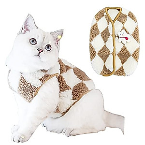 ANIAC Soft Fleece Small Dog Jacket Puppy Warm Coat with Cartoon Bear Decor Cold Weather Dog Apparel Pet Winter Padded Vest Clothes for Cats Chihuahua Teddy Poodle XS Dogs (Small, White)