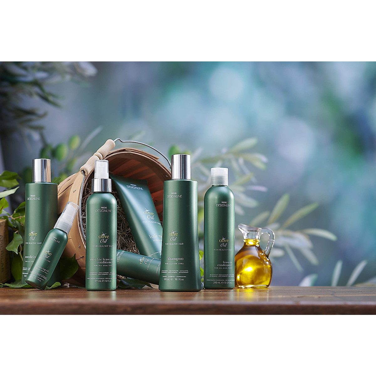 DESIGNLINE Olive Oil Shampoo - Regis Fortified with Olive Oil and Rich in Vitamins E and K to Help Protect Hair from Environmental Damage (10.1 oz)