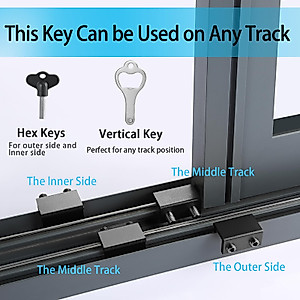 Window Locks,4 Sets Sliding Window Locks with Key for Vertical & Horizontal Sliding Windows Doors,Easv to Install,Adjustable Security Window Lock for Patio Bedroom Home and Office (Black)