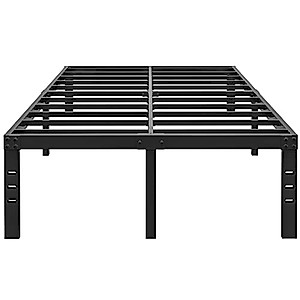 FSCHOS 18-Inch-California-King-Bed-Frames, Metal Platform Cal-King-Bed-Frame No Box Spring Needed, Easy Assembly, Heavy Duty Mattress Foundation, No Noise, Black