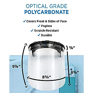 Medspec Protect Face Shield (Model FS-2.0) | Reusable Shields for Medical, Dental, & Essential Workers | Fogless & Adjustable Medical Face Guard with Quick-Release Lens System | Made in The USA