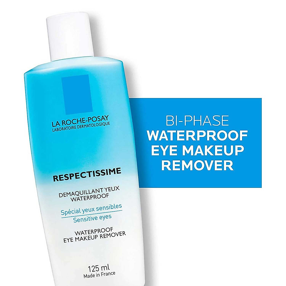 La Roche-Posay Respectissime Waterproof Eye Makeup Remover, Won't Irritate Sensitive Skin-Fragrance Free, 4.2 Fl Oz (Pack of 1)