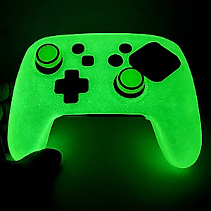 HLRAO Controller Skins Silicone Grip Glow in The Dark Protective Case for Nintendo Switch Pro Controller + 6 Grips Accessories Glow in The Dark.