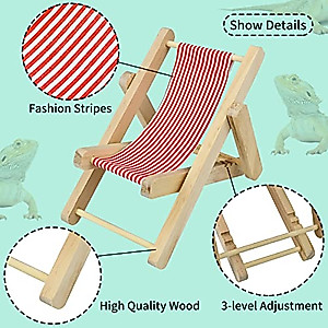 Vehomy Bearded Dragon Costume Bearded Dragon Hat for Lizards Bearded Dragon Tutu Skirt & Reptile Mini Deck Chair Small Pet Costume Outfits Clothes Photo Props for Lizards Geckos Hamsters Rats 3Pcs