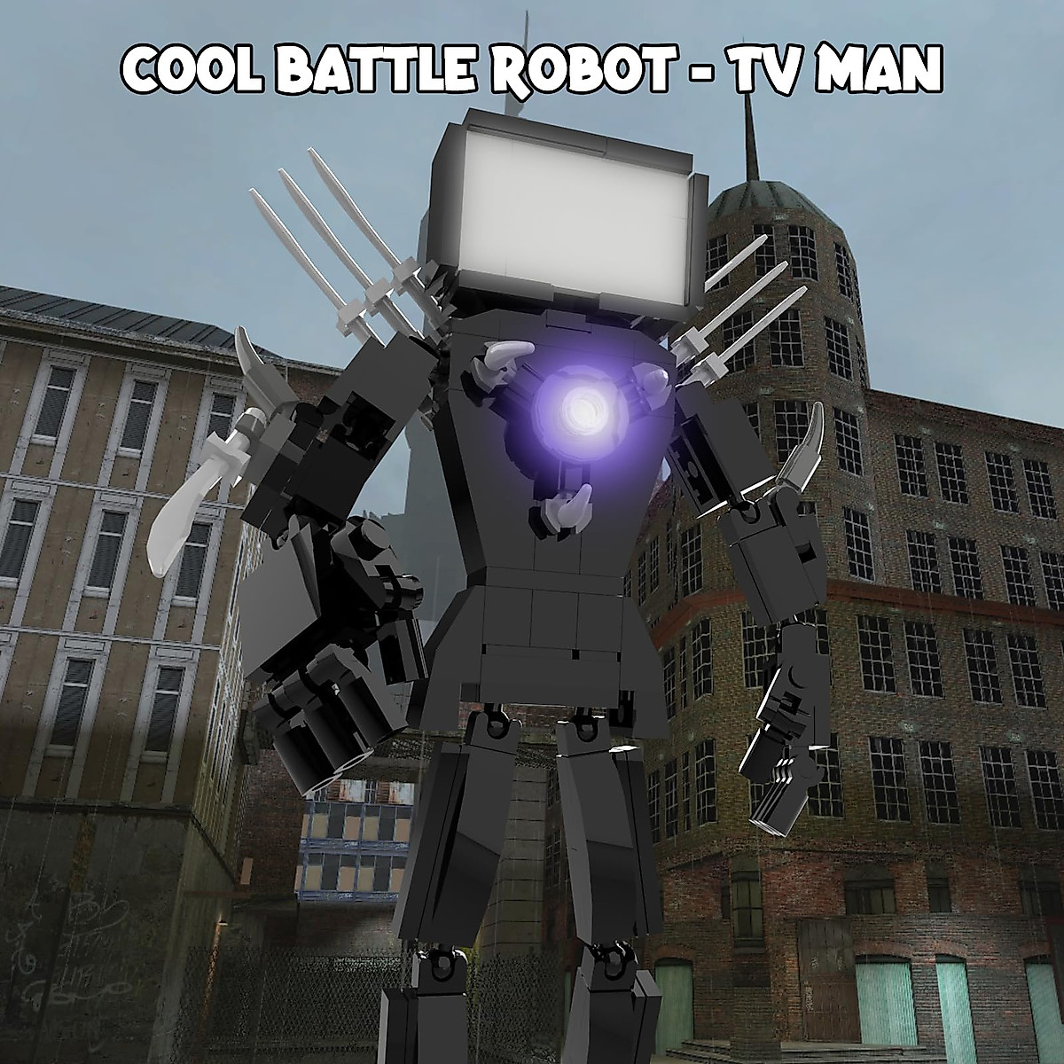 ICEBRICKS Skibidi Toilet TV Man Building Set, Big TV-Man Action Figure Toy,Giant TV Men Building Blocks, Anime Role Play Skibidi Toilet Action Figure, Fun Cartoon Toy for Kids and Fans (165Pcs)