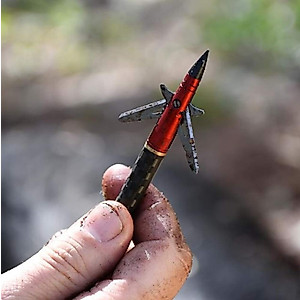 TenPoint EVO-X CenterPunch Broadhead, Red - Pack of 3 - 100-Grain, Rear-Deploying Design