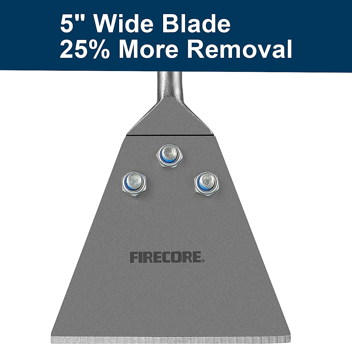 Firecore SDS Plus Floor Scraper with Spare Bolts and Locknuts, 5 Inch x 11 Inch Tile Removal Chisel Tool Long Handle Heavy Duty for Rotary Hammer Drill, Thinset Scraper Adhesives Remover FS22510