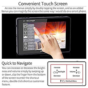 FEELWORLD LUT7 7 Inch Ultra Bright 2200nit Touch Screen Camera DSLR Field Monitor with 3D Lut Waveform Vectorscope Automatic Light Sensor 1920x1200 Video Assist 4K HDMI Input 8.4V DC Output Tilt Arm