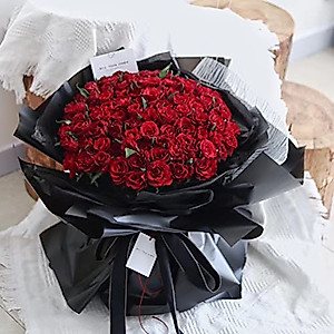 HYSSINOWRAP Florists wrapping paper handmade packaging supplies floral supplies waterproof wrapping paper DIY packaging supplies (black)