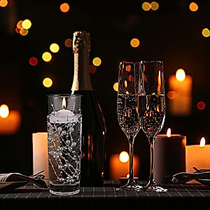 50 Pieces Artificial Pearl String for Floating Candles 6 Inch Pearl String Vase Fillers Floating Candles Centerpiece for Valentine's Day Wedding Dinning Table Party (Silver)