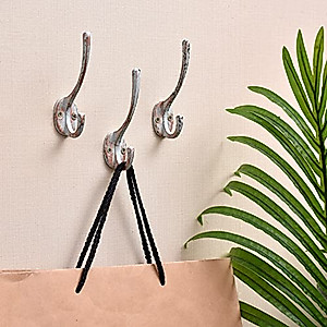 Rustic Wall Hooks- Shabby Chic- Vintage Wall Hooks- Rustic Coat Hooks- Farmhouse Hooks- Timeless Wall Hooks- Cast Iron Wall Hooks- Distressed Wall Hooks- Coat Hooks- Double Prong Hooks- 3 Pieces