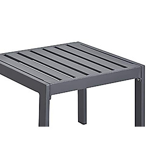Tommy Hilfiger Monterey Modern Patio Outdoor Furniture Collection, Weather Resistant, Easy Assembly Metal Frame, Side Table, Navy Blue & Dark Gray