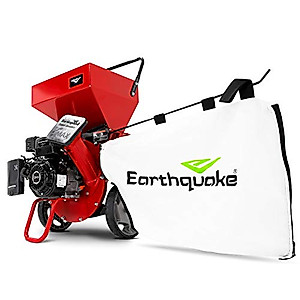 Earthquake Chipper Shredder K33,33964 Heavy Duty 301cc, 4 Cycle Viper Engine, 5-Year Warranty, Dock-and-Lock Debris Bag, 3" Max Wood Diameter Capacity, Red