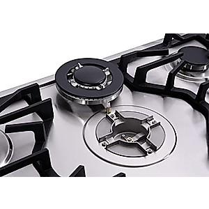30 Inch Gas Cooktop, Built-in Stainless Steel 5 Burners Gas Stovetop LPG/NG Convertible Gas Stove Top Dual Fuel Gas Hob DM527-SC02