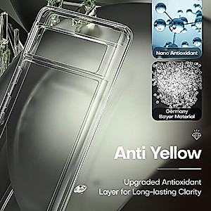 TAURI [5 in 1 Designed for Google Pixel 7 Case Clear, [Not Yellowing] with 2 Tempered Glass Screen Protector + 2 Camera Lens Protector, [Military Grade Drop Protection] Slim for Pixel 7 Phone Case