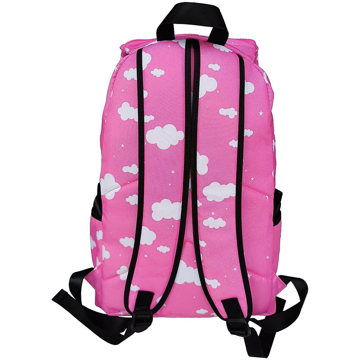 INNTURT Canvas Pink Cute Stars Cloud Backpack BookBag Laptop Backpack Travel Bag Rucksack Satchel Bag Kawaii Bag
