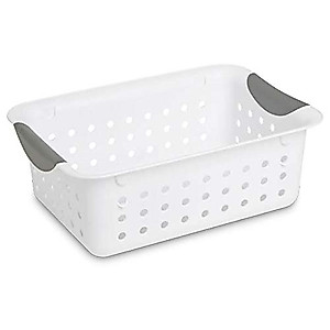 Sterilite 16228012 Small Ultra Plastic Storage Organizer Basket, White (36 Pack)