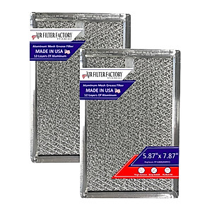 2-Pack Air Filter Factory Replacement For Sharp PFIL-B002MREO Microwave Oven Aluminum Grease Filters