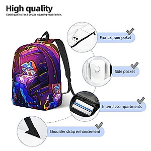 DHOUTSL Canvas Backpacks Friday Night Anime Funkin Laptop Backpack Unisex Multipurpose Double Shoulder Bag for Camping Travle Work Hiking Gifts