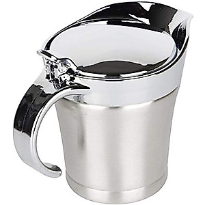 Stainless Steel Double Insulated Gravy Boat/Sauce Jug - with Hinged Lid,16Oz