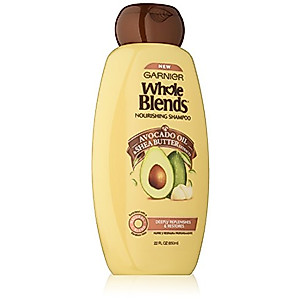 Garnier Whole Blends Nourishing Shampoo with Avocado and Shea Butter Extracts for Dry Hair, 22.0 Fl Oz