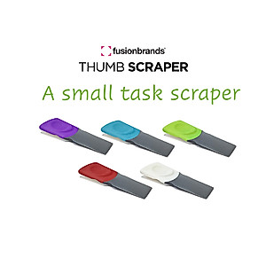 FusionBrands Thumb Scraper Tool, 2 Pack – Save Your Manicure – A Multi-Use Plastic Scraper, Ideal for Removing Price Stickers, Tags, Wax, Grime, Gum and More – Nylon with Non-Slip Grip