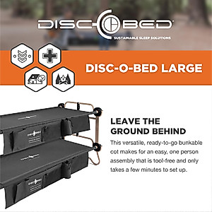 Disc-O-Bed Large, with 2 Side Organizers, Black