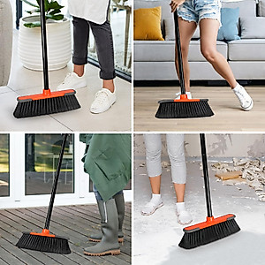 Brooms for Sweeping Indoor 54''Long Handle Soft Bristle Broom,Indoor Broom for Floor Cleaning House Broom for Kitchen Lobby Patio Yard