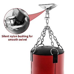 Heavy Bag Hanger, Punching Bag Hook Hangers Brackets With Custom silent nylon bushing 360° Rotation Wood Beam Holder Body Weight Strength Training Systems, Aerial Yoga Swing &Hammock,Resistance Band