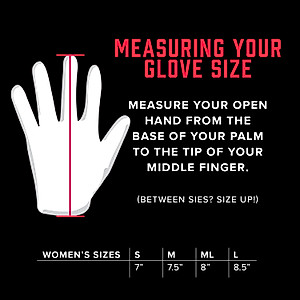 PXG Women's Pride Premium Fit Players Golf Glove - 100% Cabretta Leather with Cotton-Based Elastic Rainbow Wristband