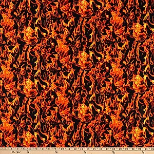 Fire Flames Fabric, by The Yard, Firefighter Fabric, Timeless Treasures, C7734, Quilting Cotton