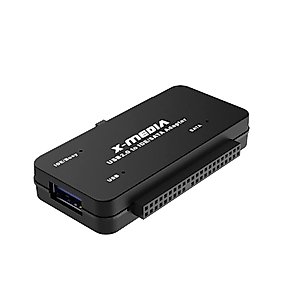 X-MEDIA XM-UB2235S USB 2.0 to IDE SATA Adapter Converter, External Hard Disk Reader/Adapter - Support 2.5/3.5-Inch HDD/SSD Hard Disk Drive