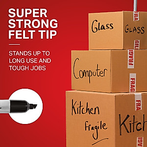 Sharpie 15661PP King Size Permanent Markers Black 4/Pack