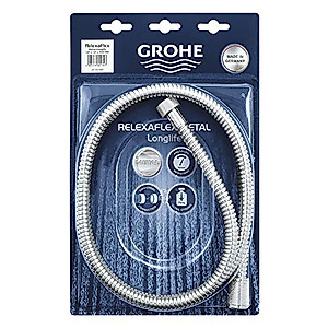 GROHE 28143000 RelexaFlex 59" Metal Longlife Shower Hose, Starlight Chrome