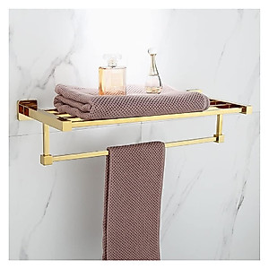 Towel Racks Towel Rail for Bathroom,Brass Hand Towel Holder Bar Wall Mounted Hand Towel Bar Bathroom Towel Holder Kitchen Dish Cloths Hanger/Glass Dressing Table/a (Color : Bath Towel Holder, Size :